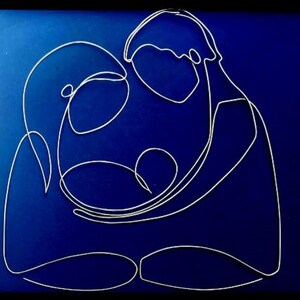 Family / Wire Sculpture / One Line Art / Shelf or Wall Decor / 1 Mm Non ...