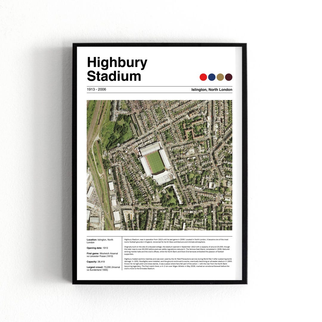 Arsenal Highbury Stadium Poster - Etsy Canada