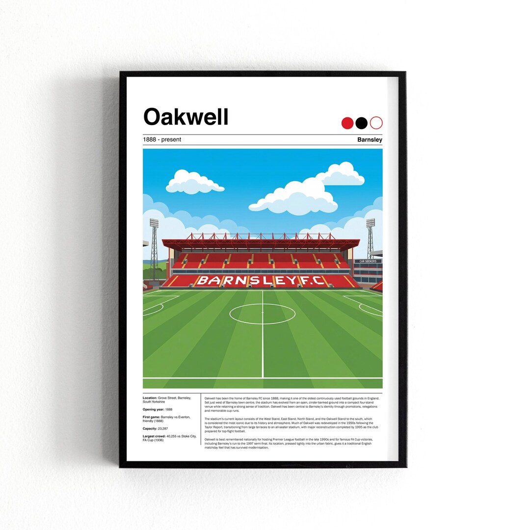 Barnsley Oakwell Stadium Poster - Etsy