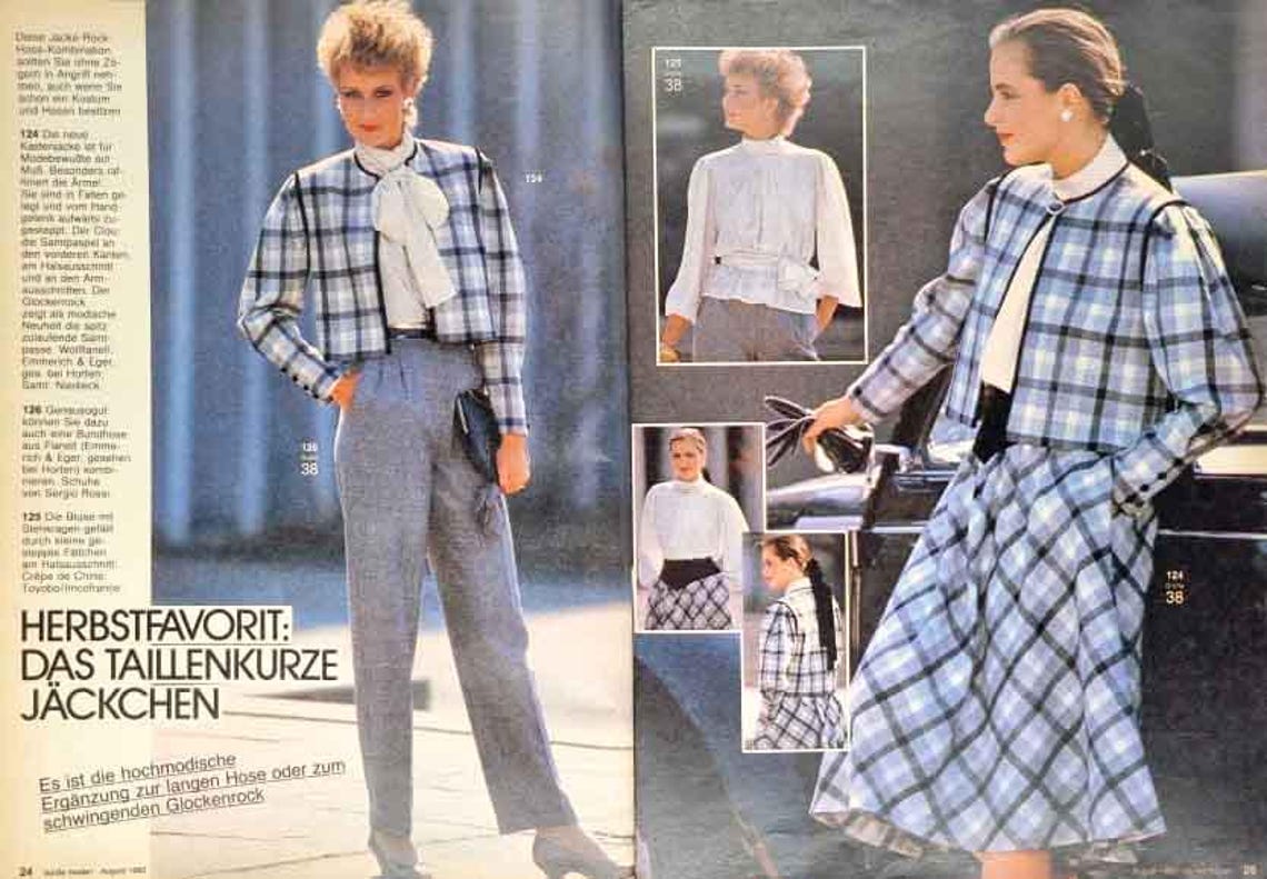 65+ Patterns, 8/1982 Burda Moden August Vintage Fashion Magazine ...