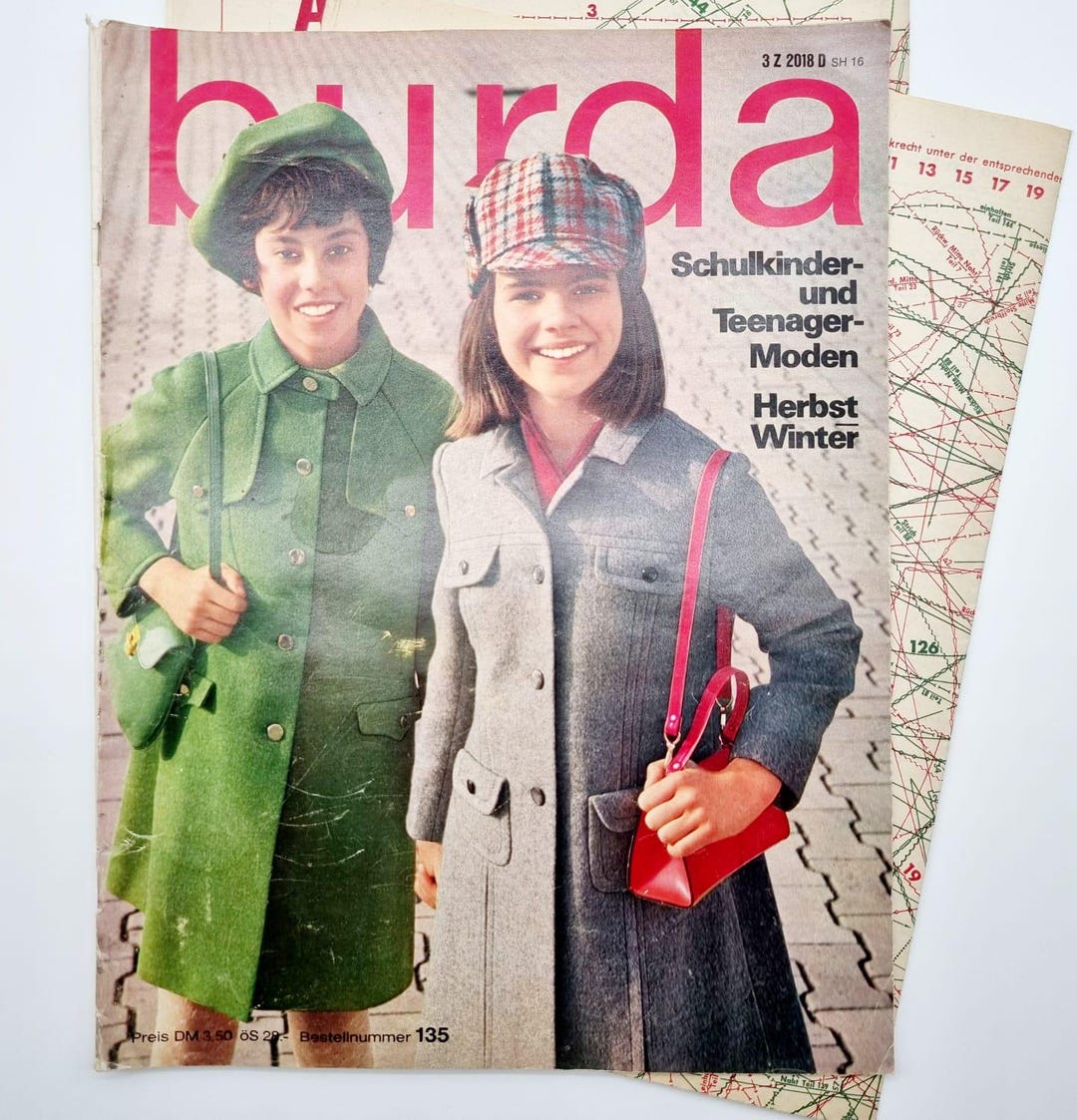 Vintage Fashion Magazine Burda Moden Special Edition School Children & Teenagers 60 Retro Sewing ...