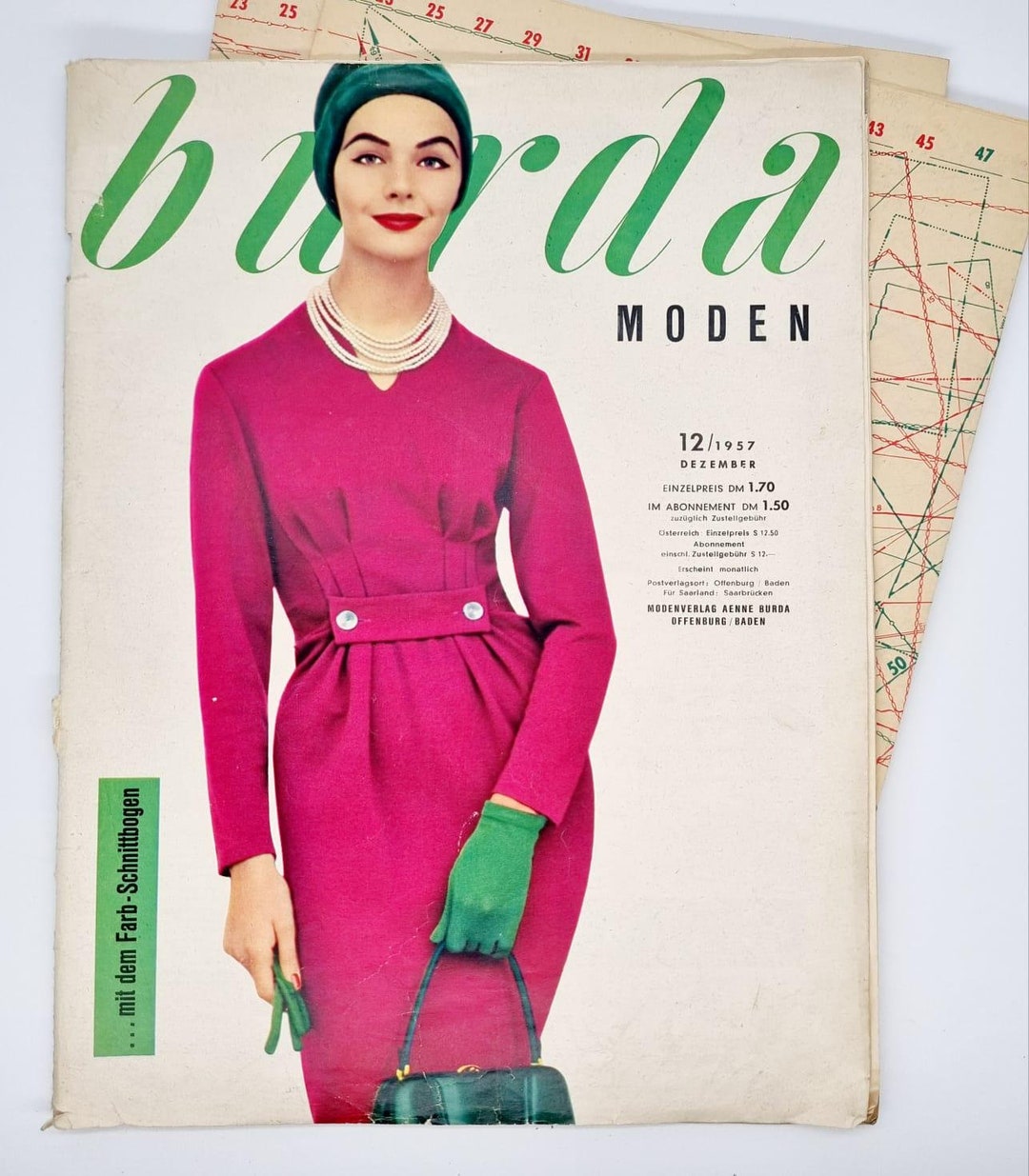 65+ Patterns, 12/1957 Burda Moden December Vintage Fashion Magazine ...