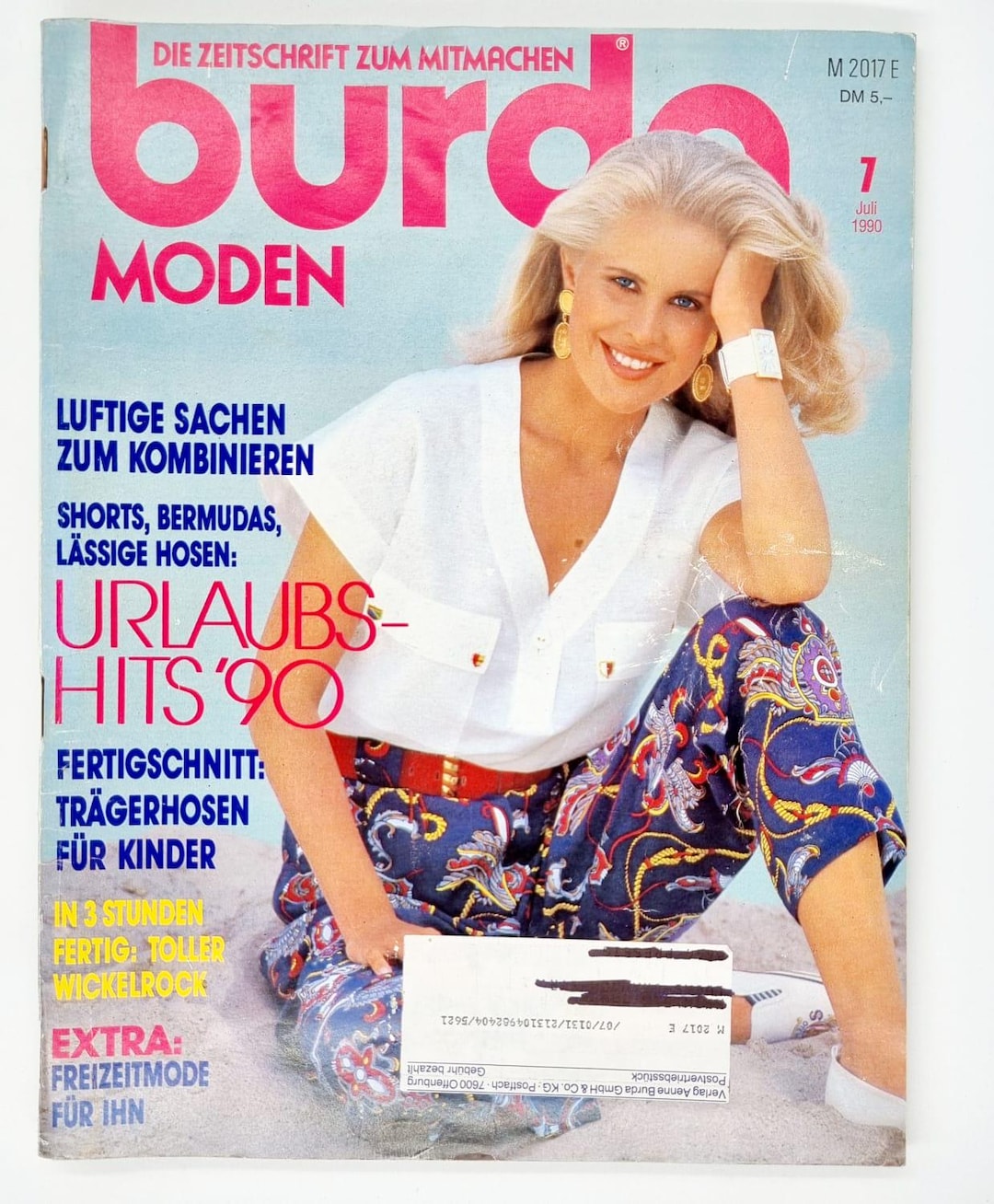 70+ Patterns, 7/1990 Burda Moden July Retro Fashion Magazine, Sewing ...