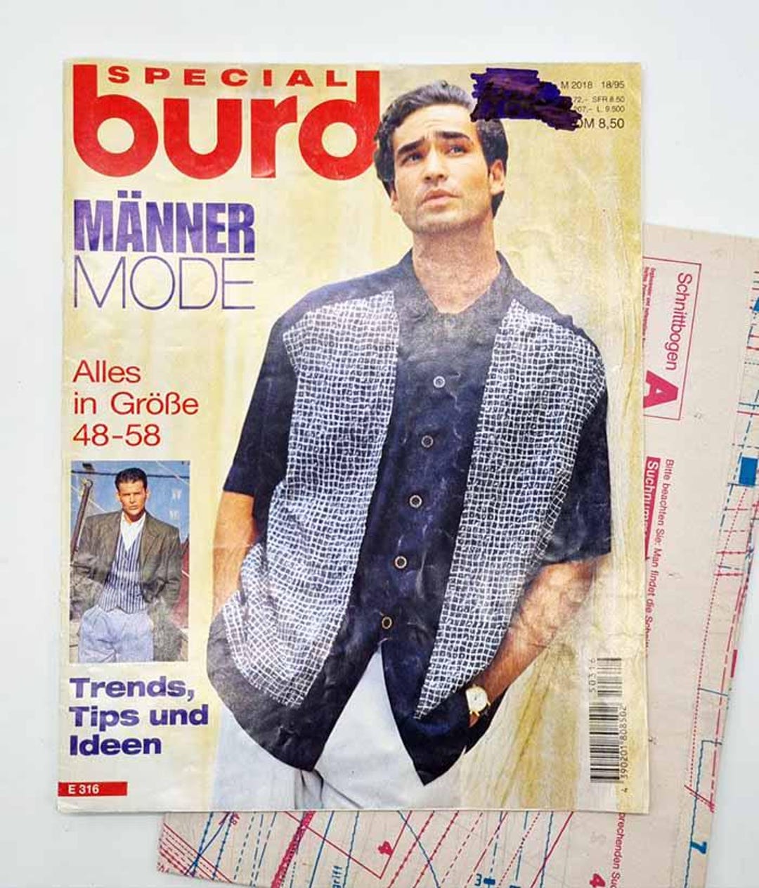 40+ Patterns, 1995 Burda Special for Man Edition Vintage Magazine ...