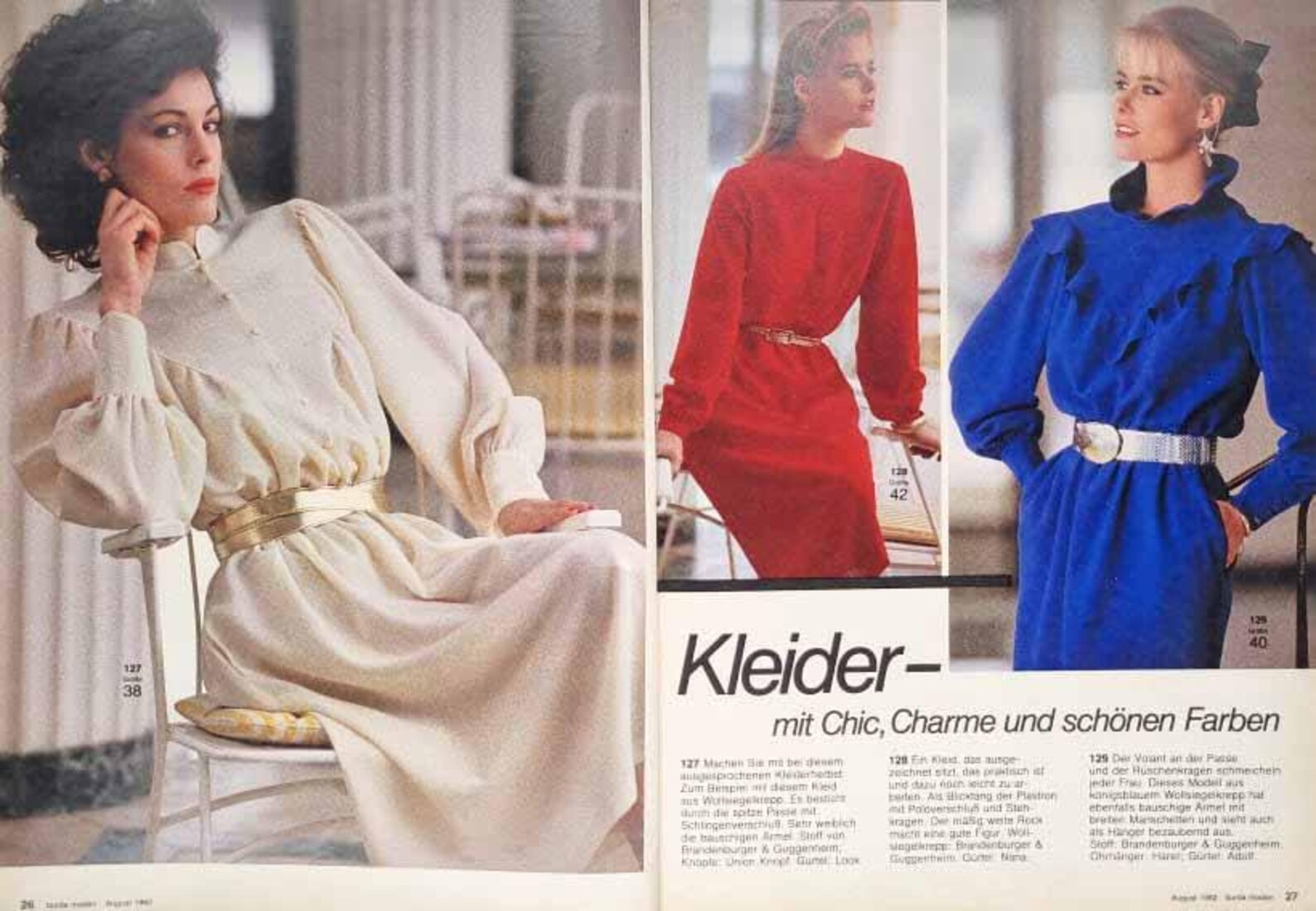 65+ Patterns, 8/1982 Burda Moden August Vintage Fashion Magazine ...