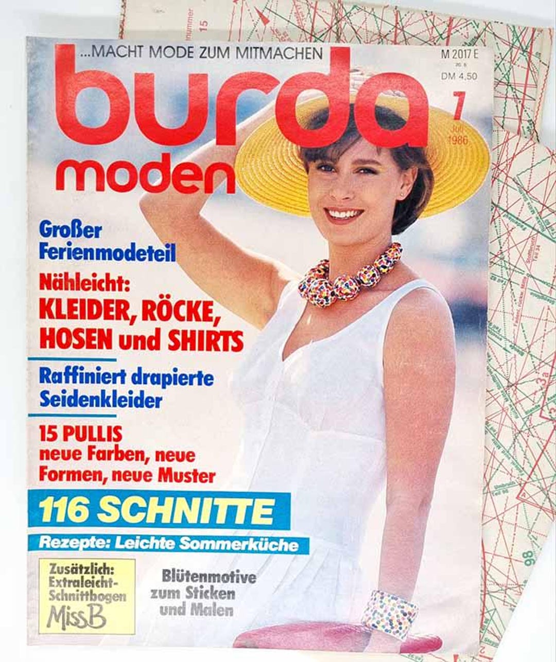 65+ Patterns, 7/1986 Burda Moden July Vintage Fashion Magazine, Sewing Patterns and Instruction ...