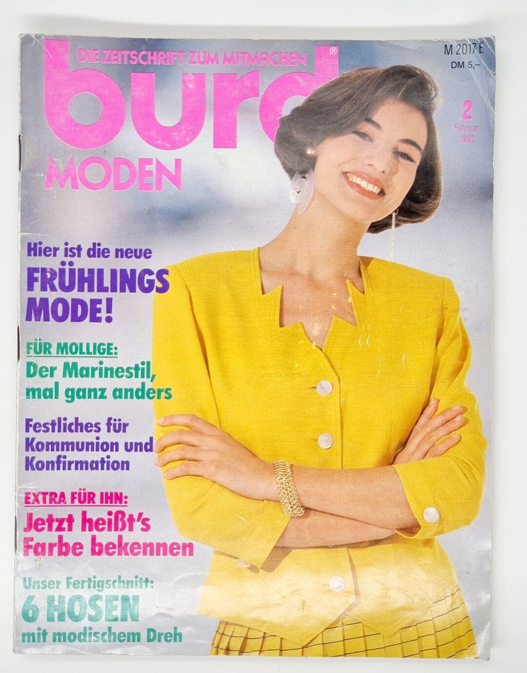Plus de 75 modèles, 2/1990 Burda Moden magazine vintage de février, patrons de couture et ...