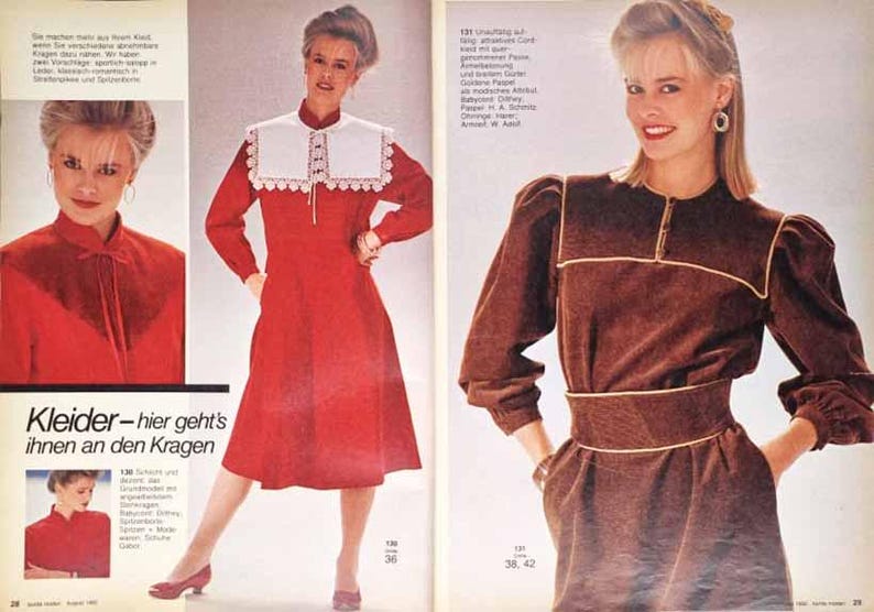 65+ Patterns, 8/1982 Burda Moden August Vintage Fashion Magazine ...