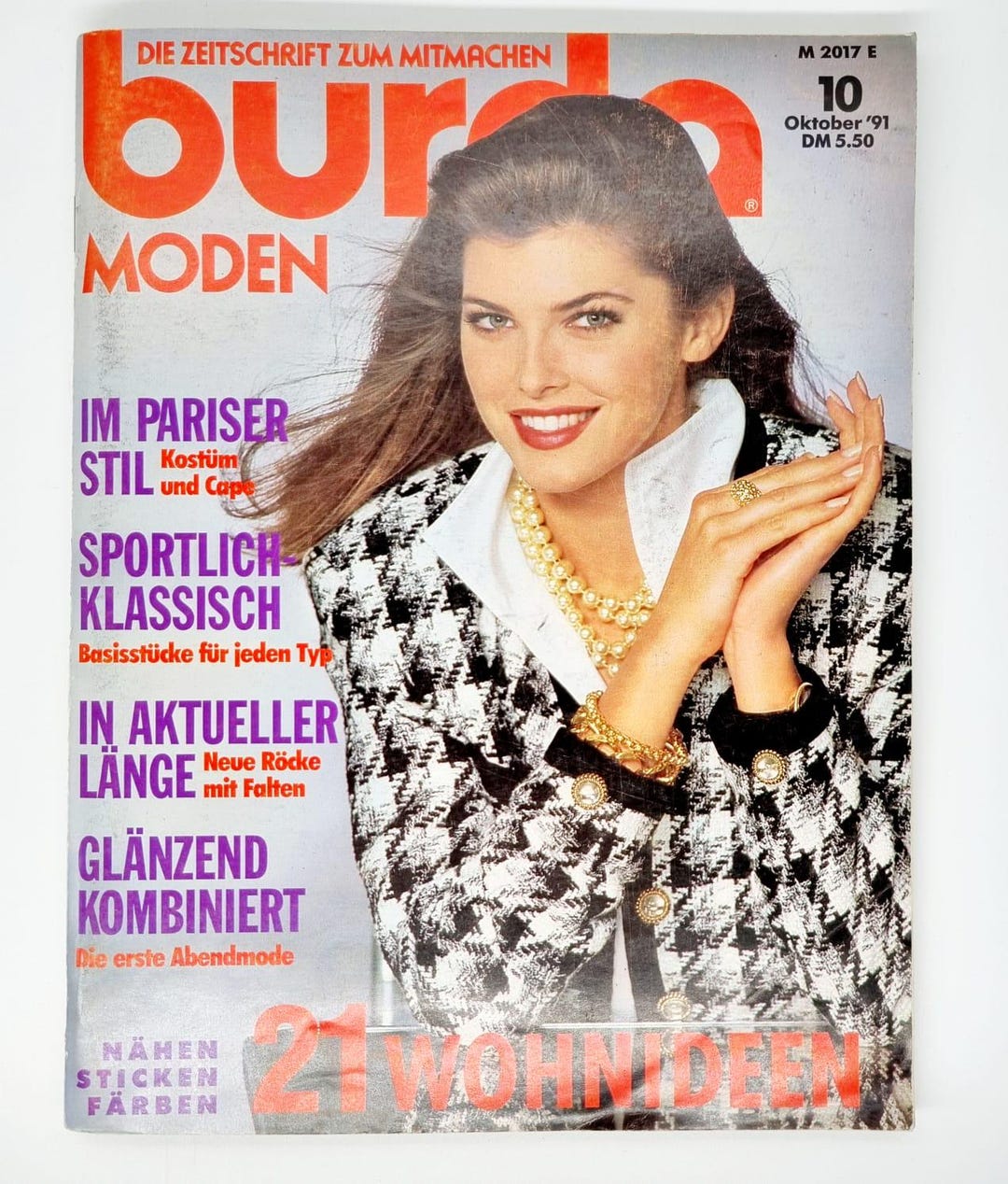 55+ Patterns, 10/1991 Burda Moden October Vintage Fashion Magazine ...