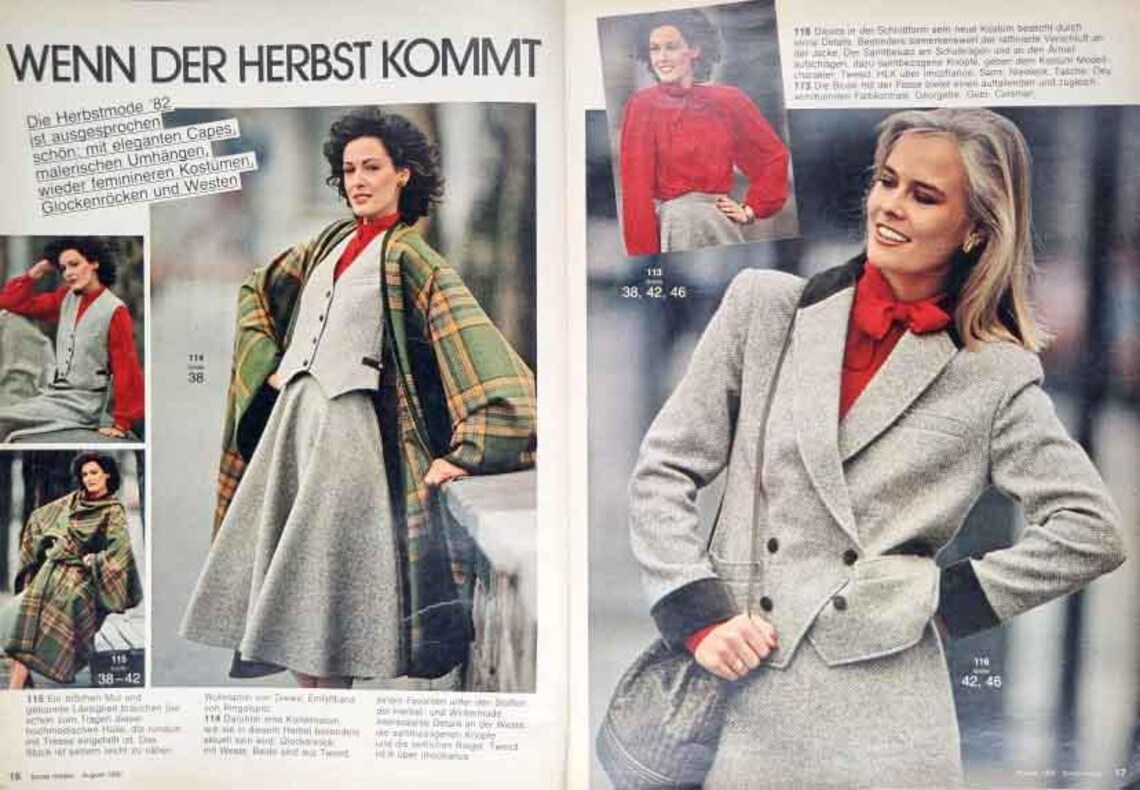 65+ Patterns, 8/1982 Burda Moden August Vintage Fashion Magazine ...