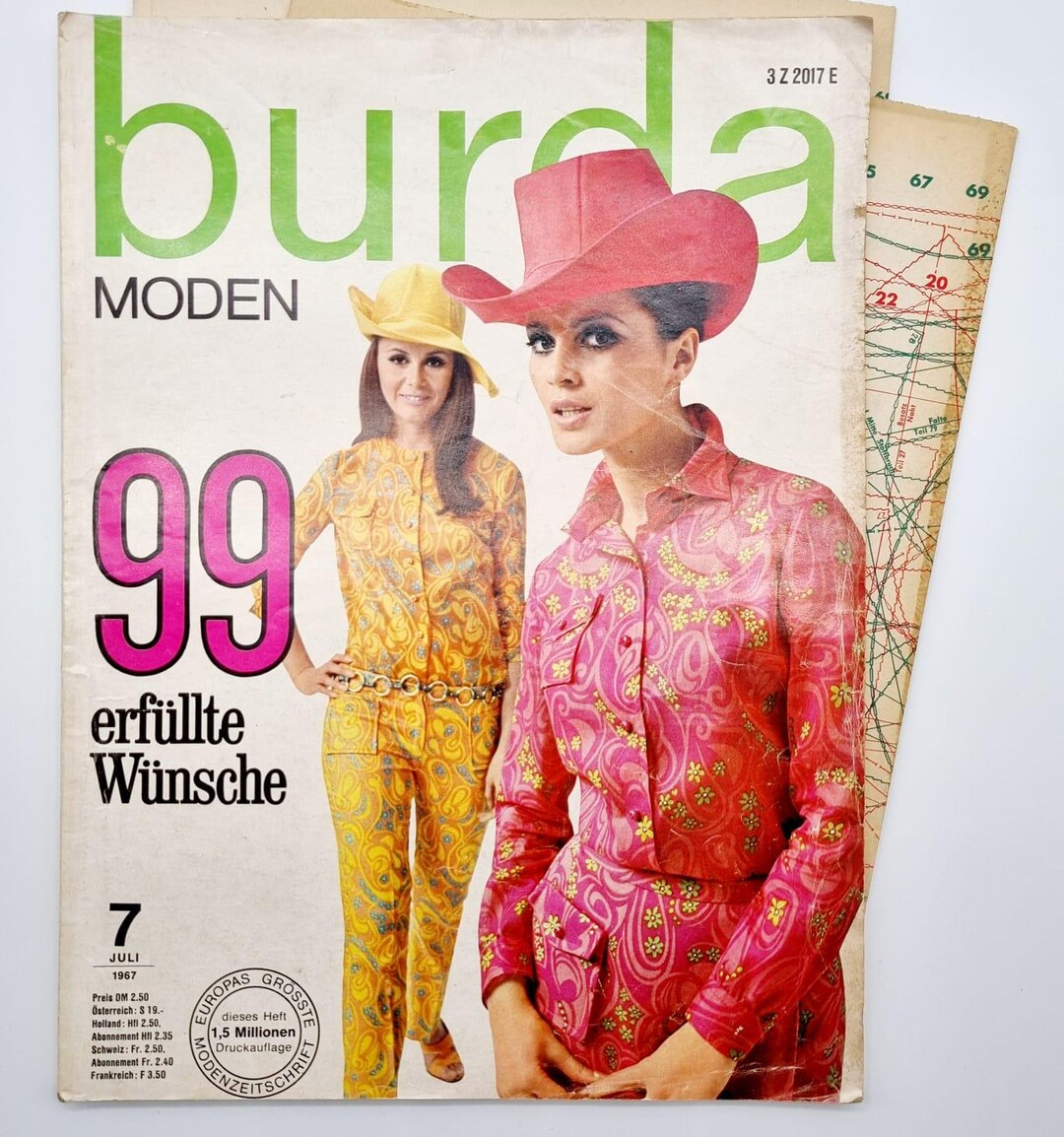 Vintage Burda Moden 7 / 1967 July Summer 55 Retro Sewing Patterns ...