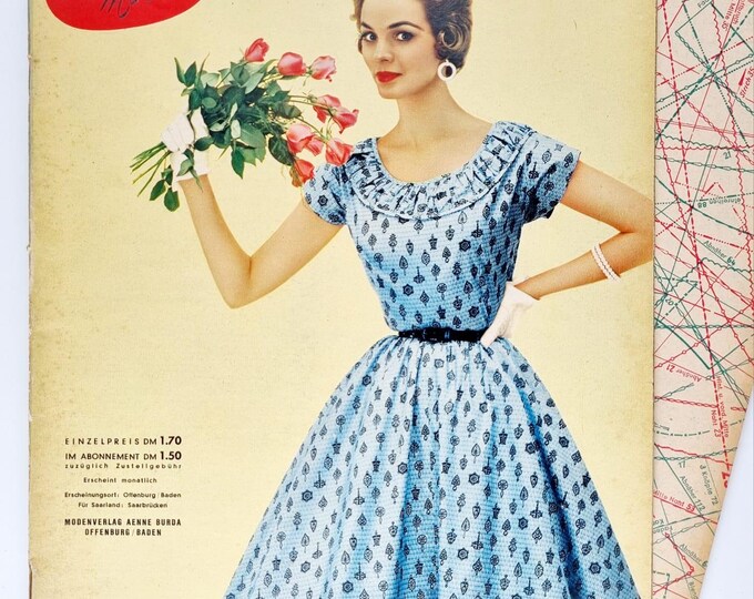 36 Spring Patterns, 4/1954 Burda Moden April Vintage Fashion Magazine ...