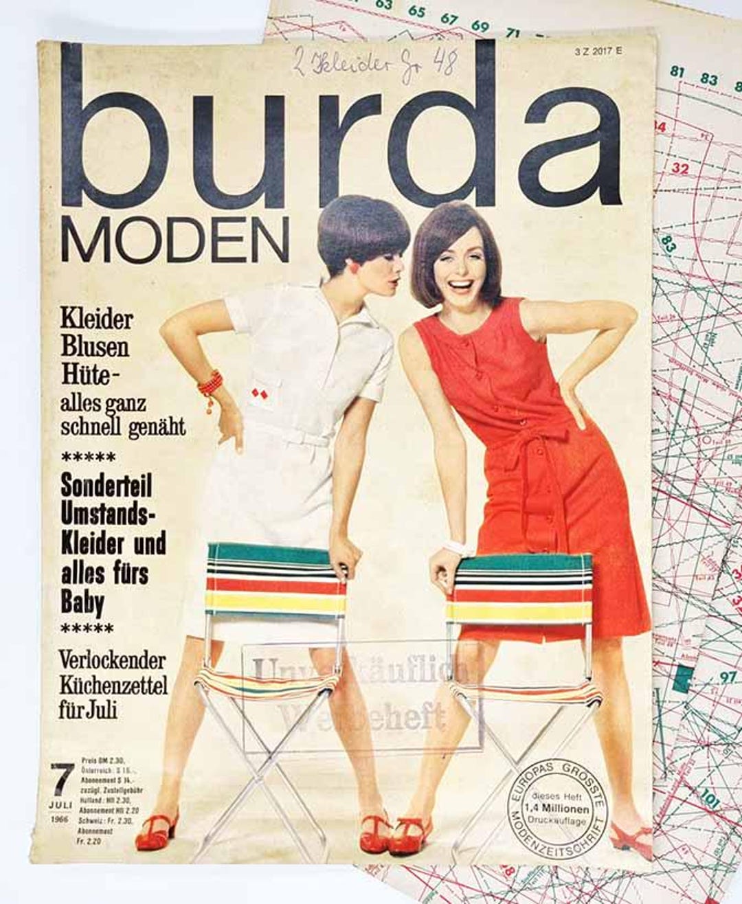 90+ Patterns, 7/1966 Burda Moden July Vintage Fashion Magazine, Sewing ...
