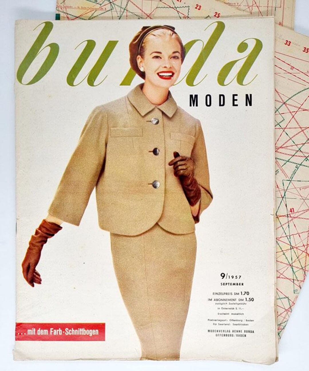 9/1957 Burda Moden September Vintage Fashion Magazine, Sewing Patterns ...