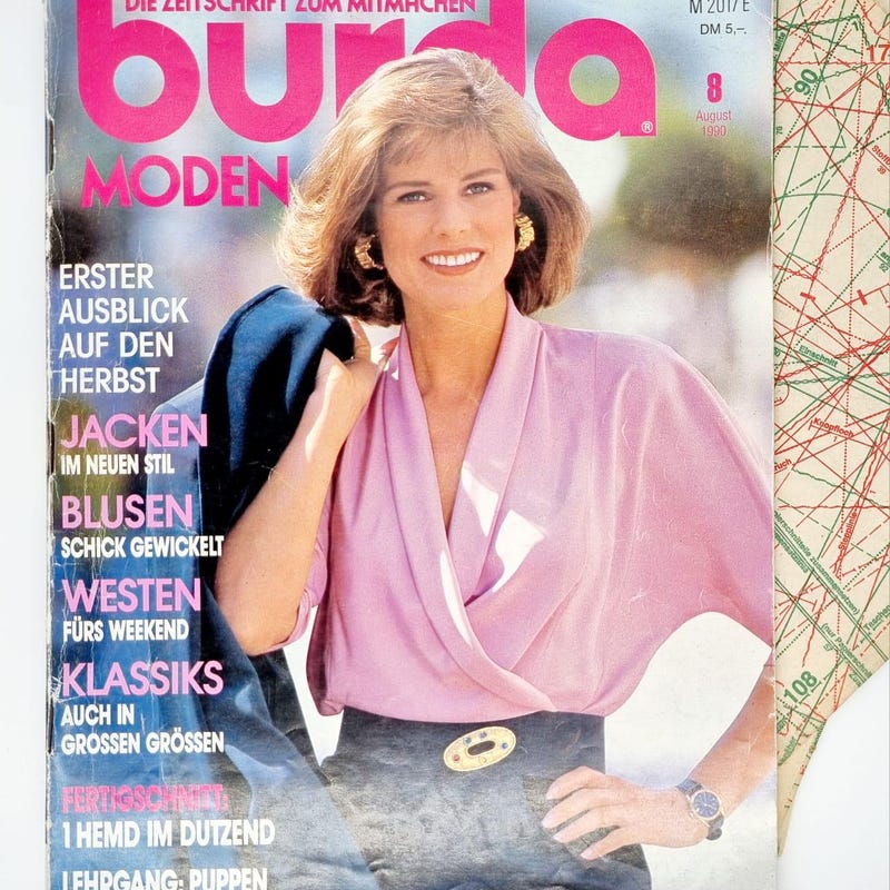 Magazine Burda 1990 - Etsy