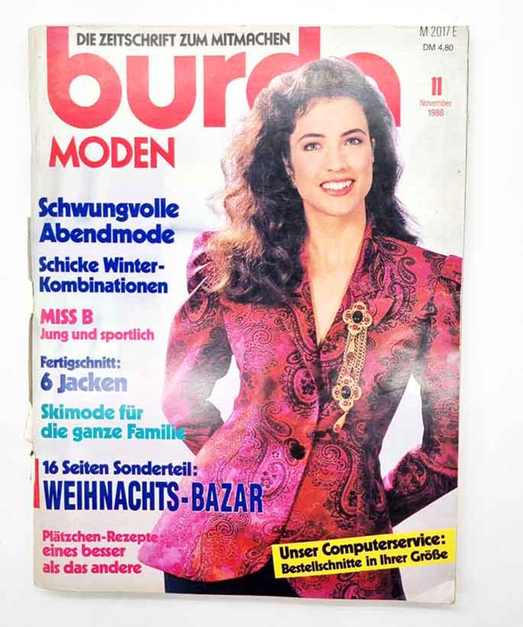 75+ Patterns, 11/1988 Burda Moden November Vintage Fashion Magazine ...
