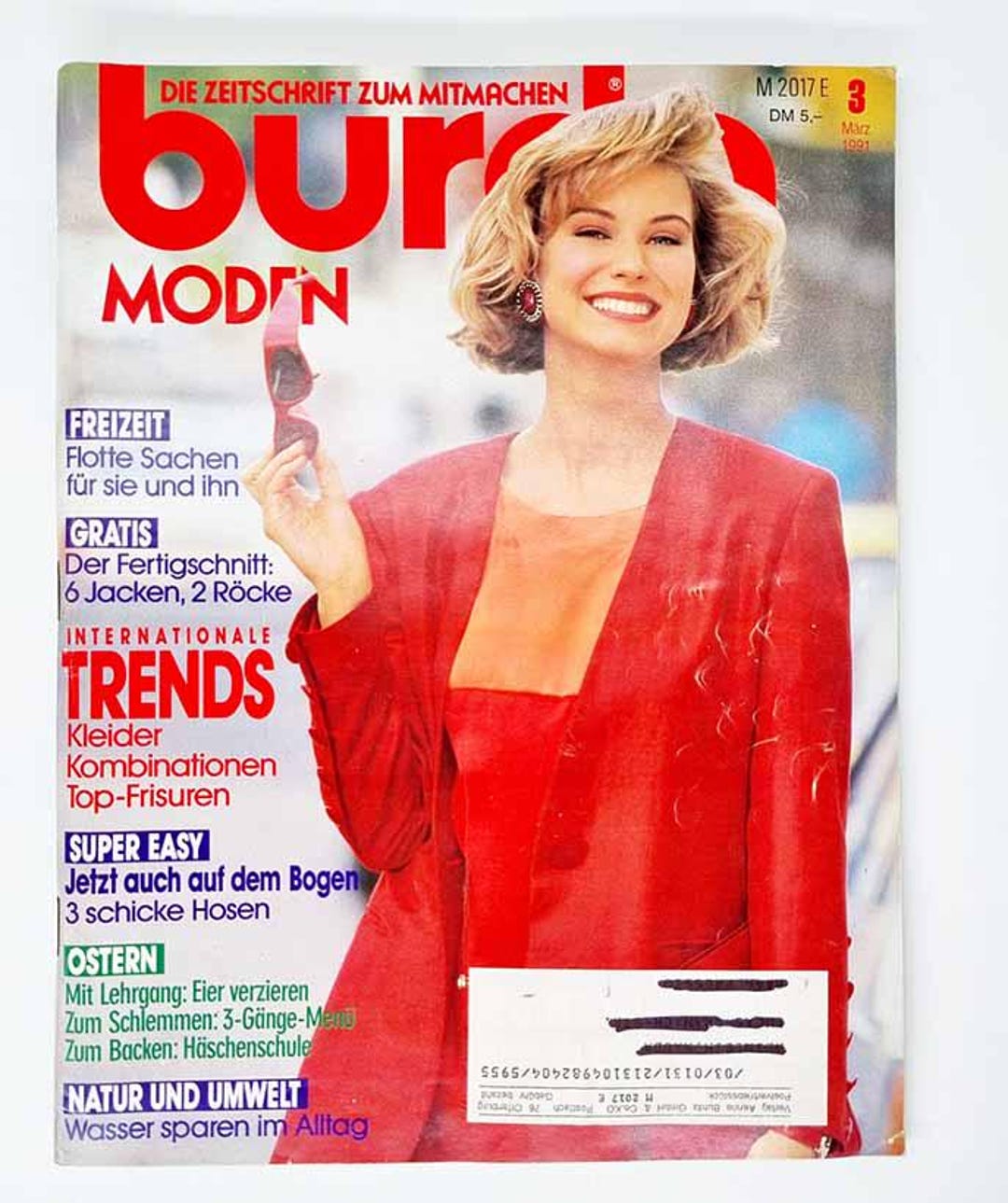 60+ Patterns, 3/1991 Burda Moden March Vintage Magazine, Sewing ...