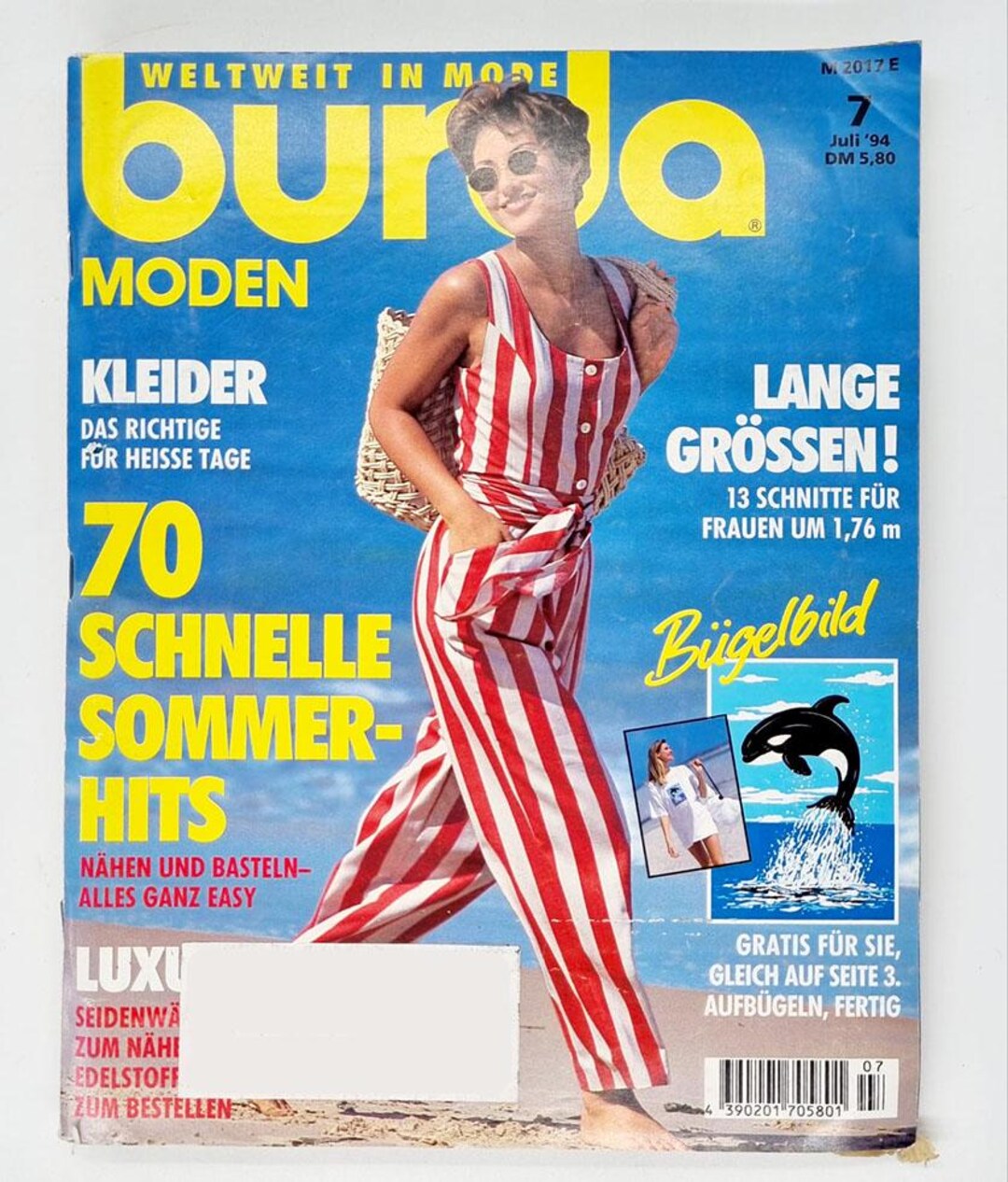 50+ Patterns, 7/1994 Burda Moden July Vintage Fashion Magazine, Sewing ...