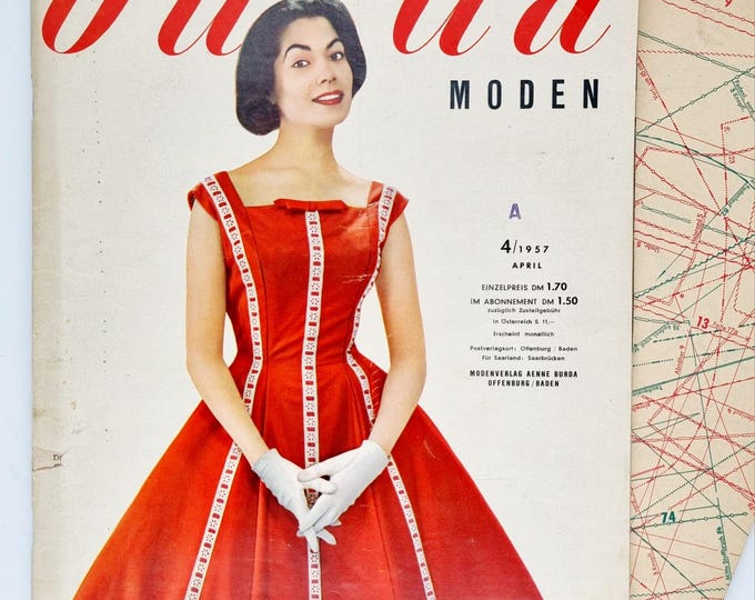 60+ Patterns, 4/1959 Burda Moden April Vintage Fashion Magazine, Sewing ...