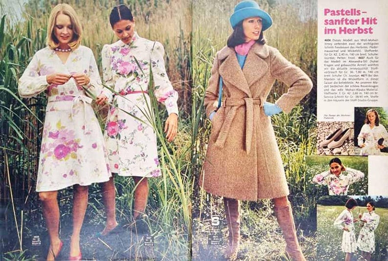 90+ Patterns, 9/1972 Burda Moden September Vintage Fashion Magazine ...