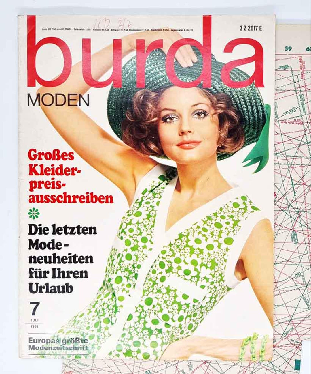 70+ Patterns, 7/1968 Burda Moden July Vintage Fashion Magazine, Sewing ...