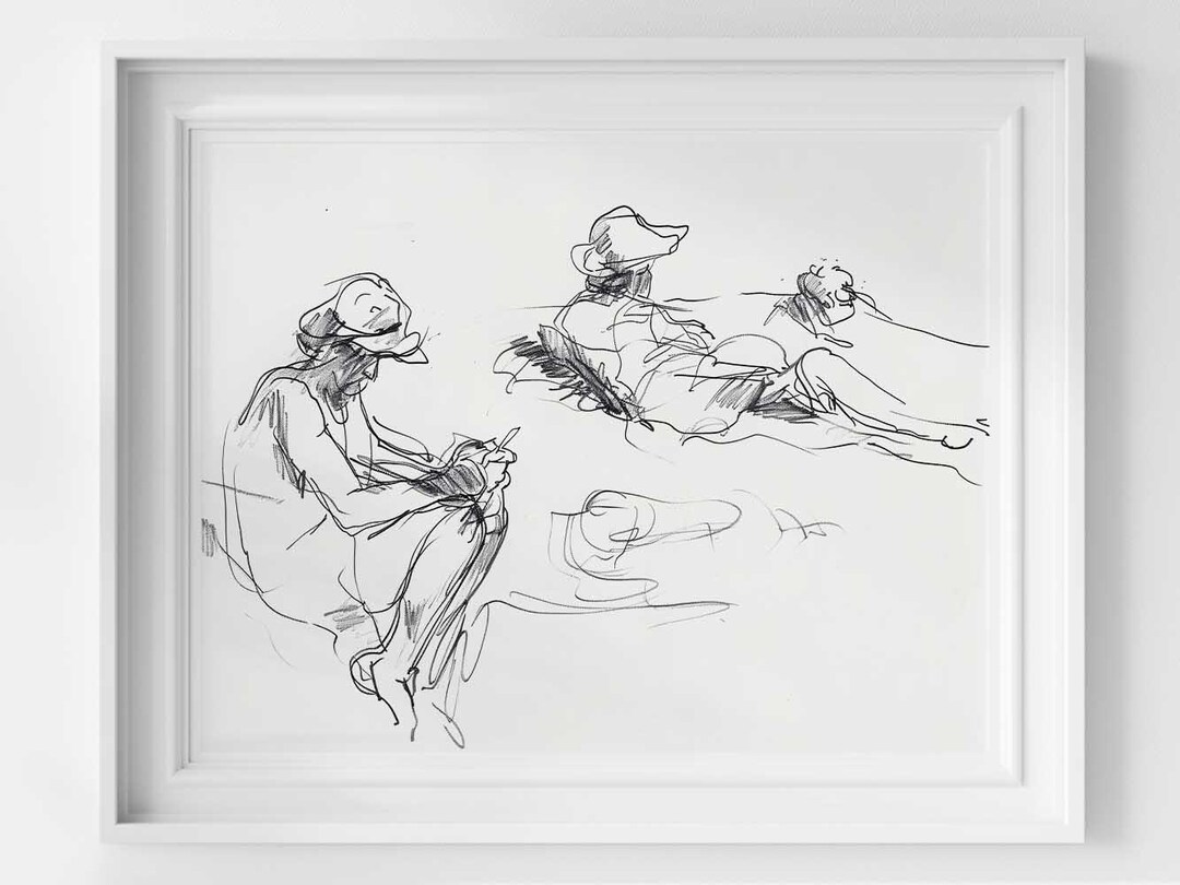 Retro Seaside Leisure Wall Art - Elegant Vintage Relax - Minimal ...