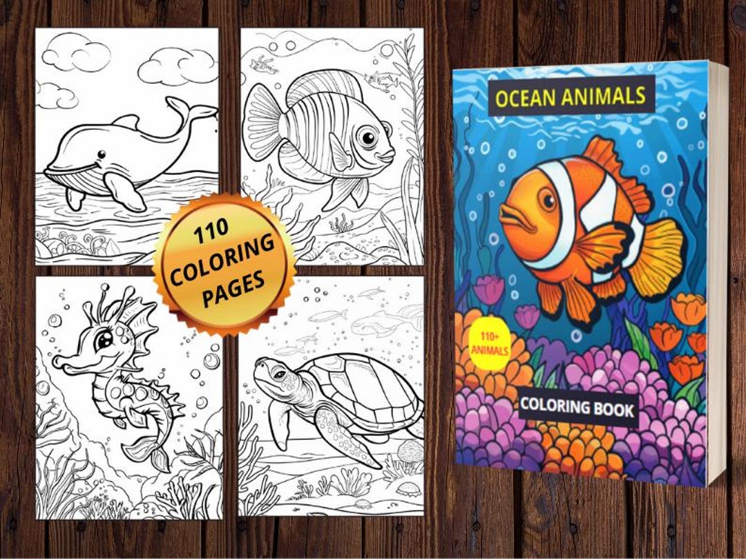110 Ocean Animals Coloring Pages: Coloring Fun With 110 Marine Wonders ...