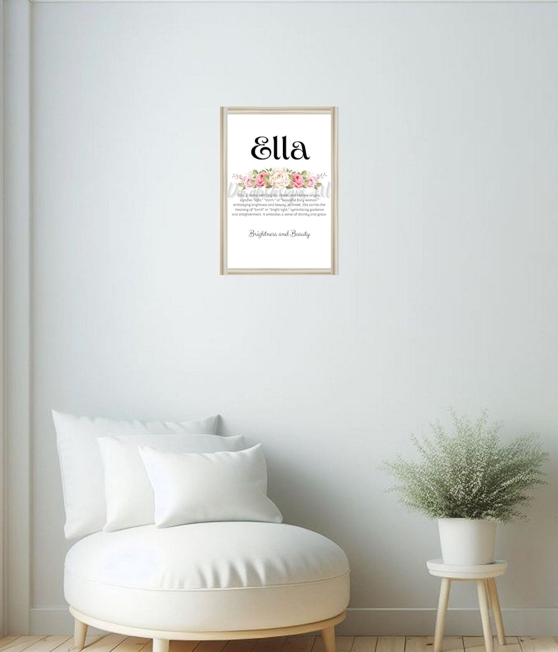 Ella Name Art Meaning Printable With Floral Design, Ella Digital ...
