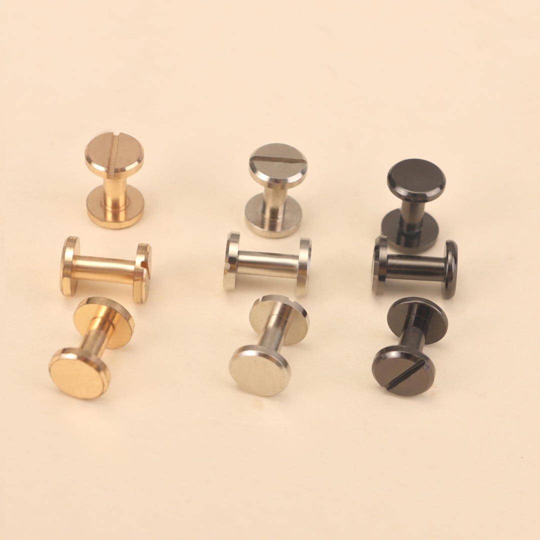 Brass Chicago Screws for Leather, Flat Screws Rivets, Belt Screw Stud, Leather Fastener Rivets ...