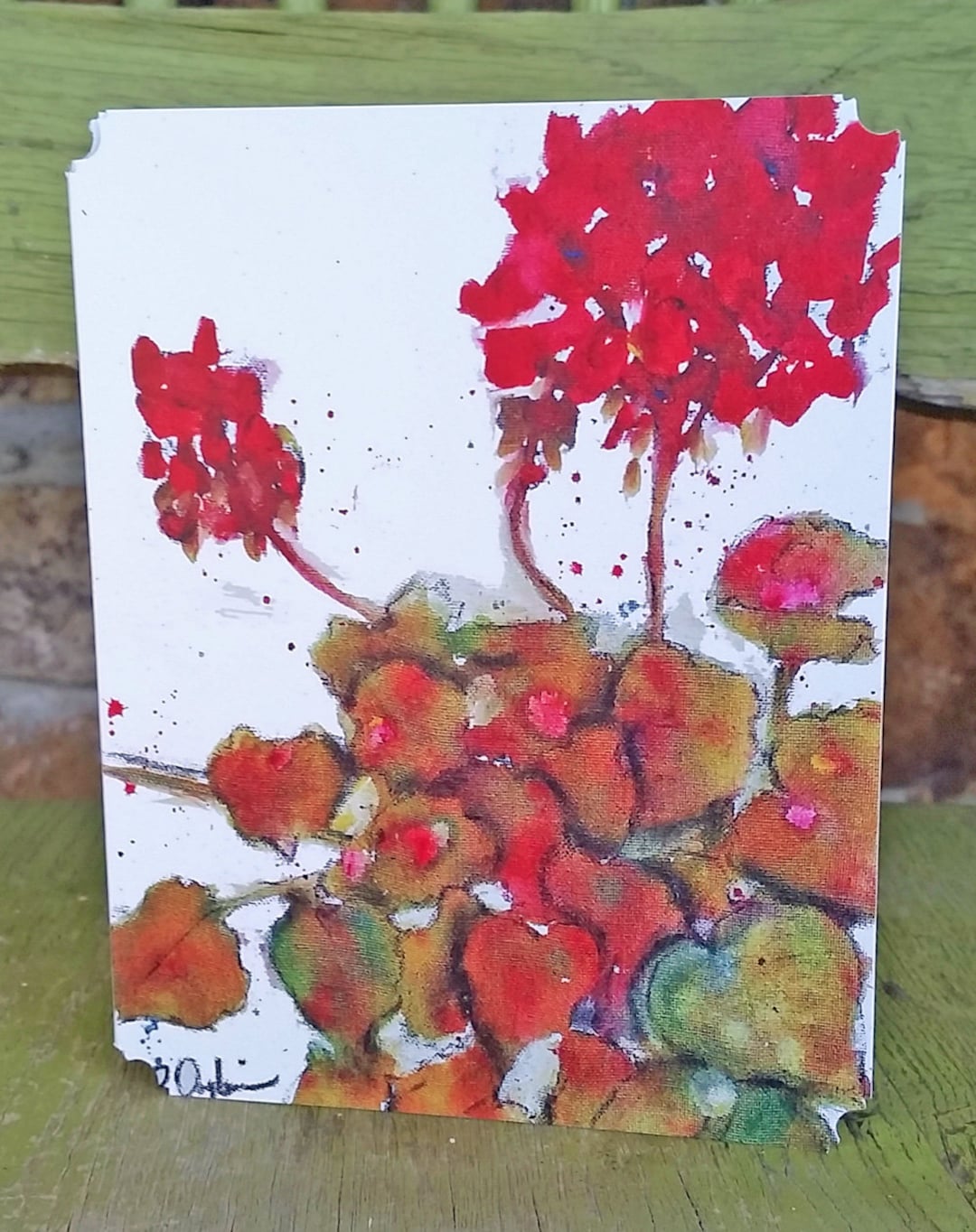 Geranium, Note Card, Blank Inside - Etsy