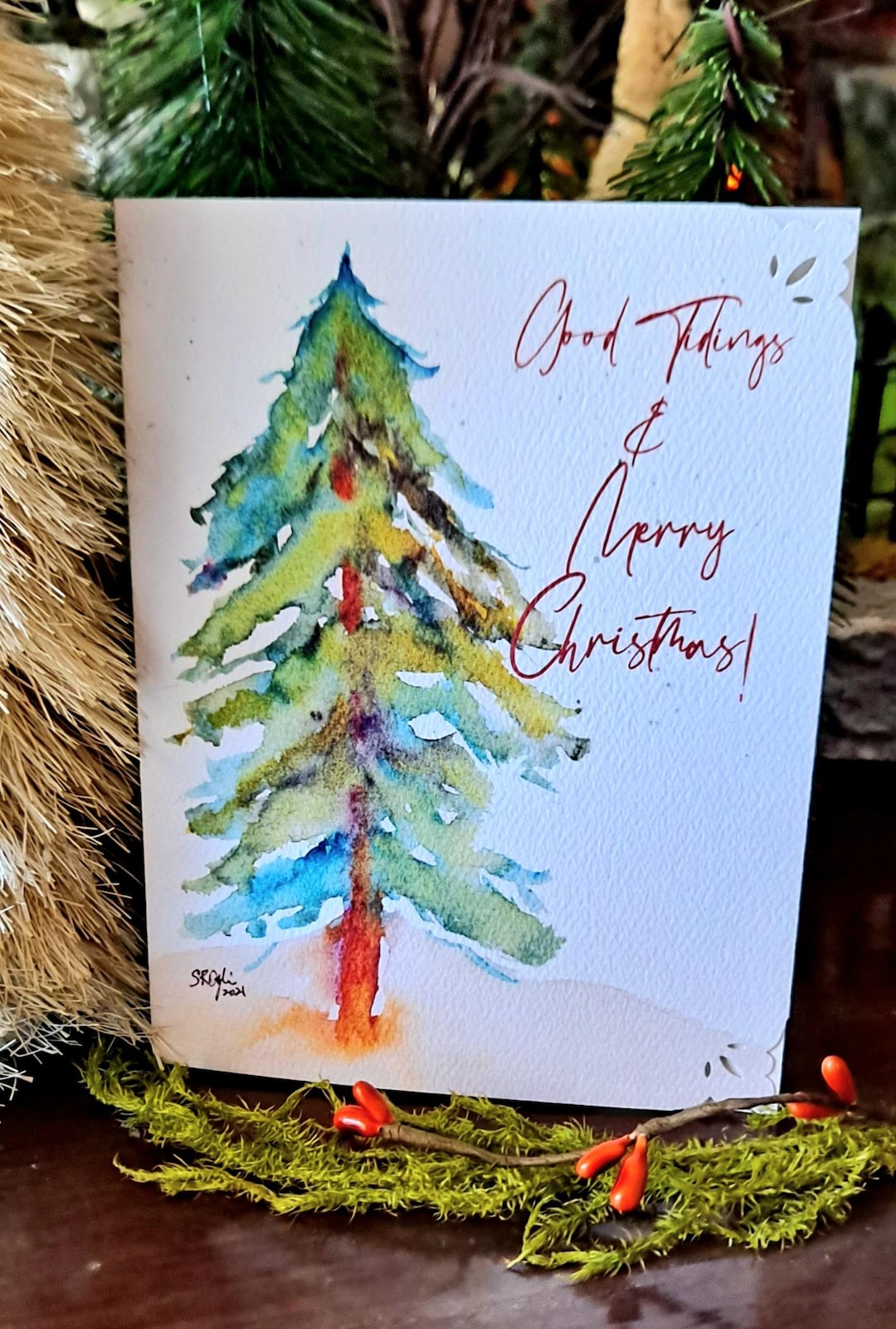 Christmas Glimmer Tree Cards, Merry Christmas Notecards, Boxed Set ...