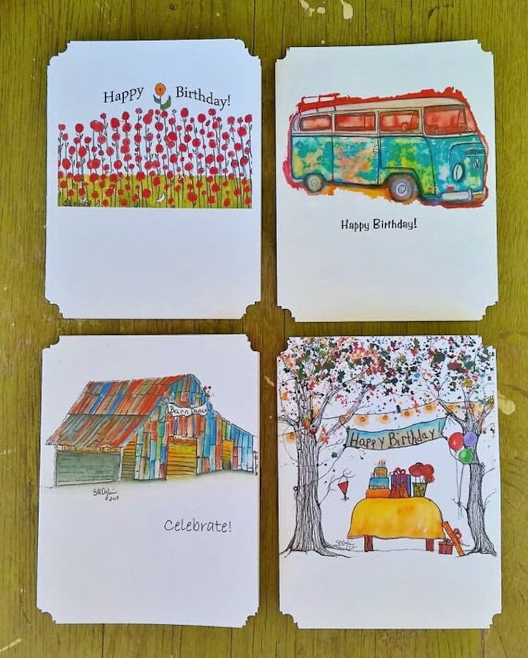 Happy Birthday, Assorted #3, Notecard Set, Boxed Set of 8 - Etsy