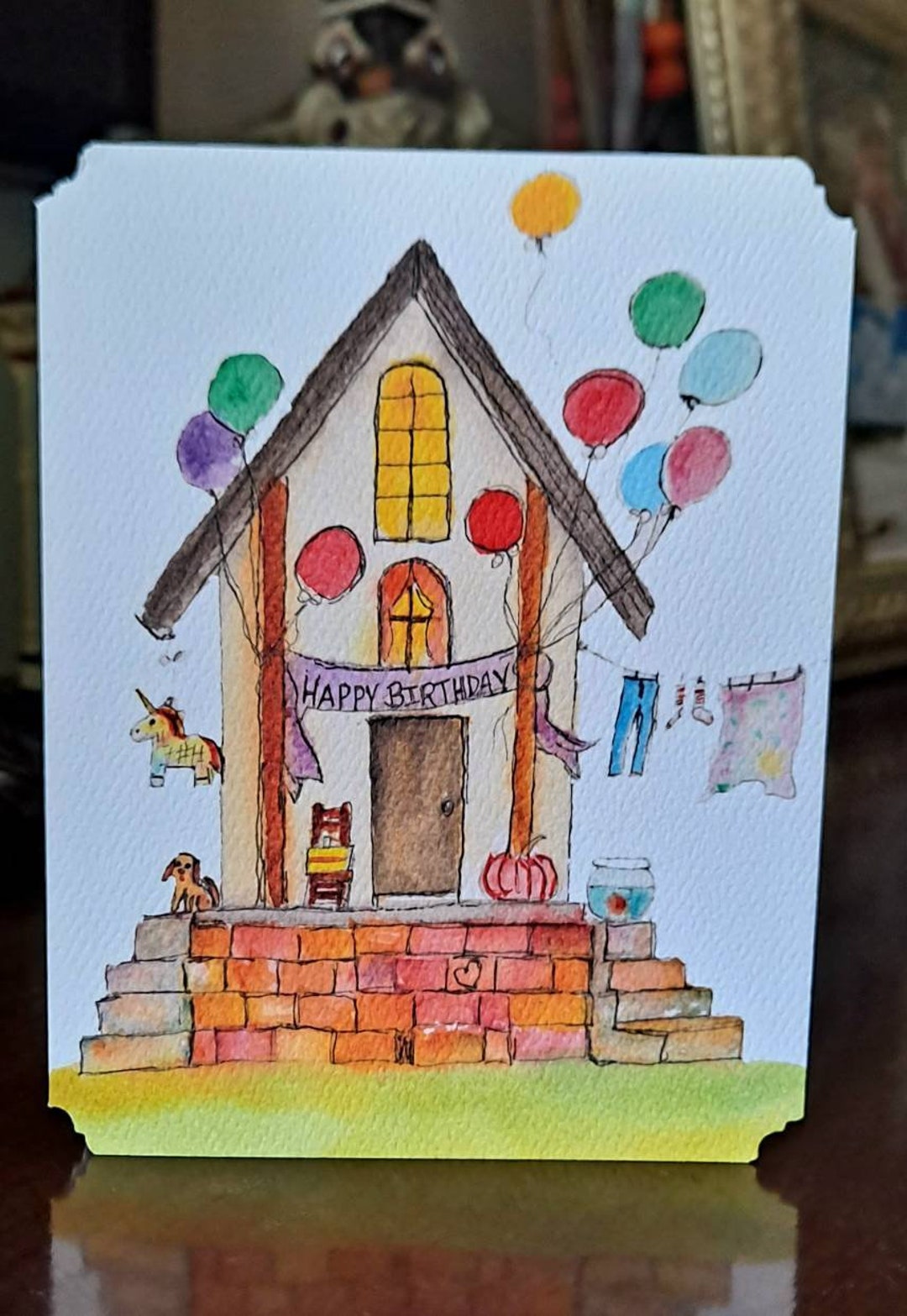 Happy Birthday House, 4 X 6 Notecards, Boxed Set, Printed Inside, Happy ...