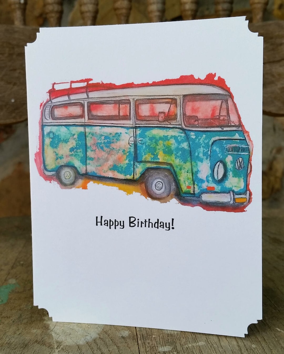 Happy Birthday VW Van, or All Occasion, See Photos, 4 X 6, Blank Inside ...