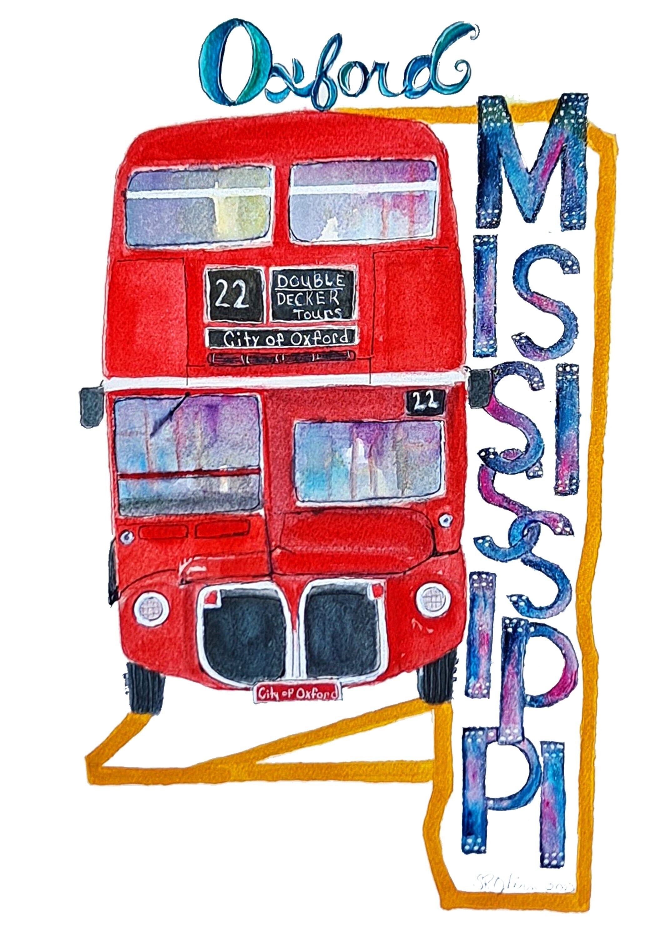 Oxford, Mississippi, Double Decker Bus PRINT, 11 X 14 - Etsy