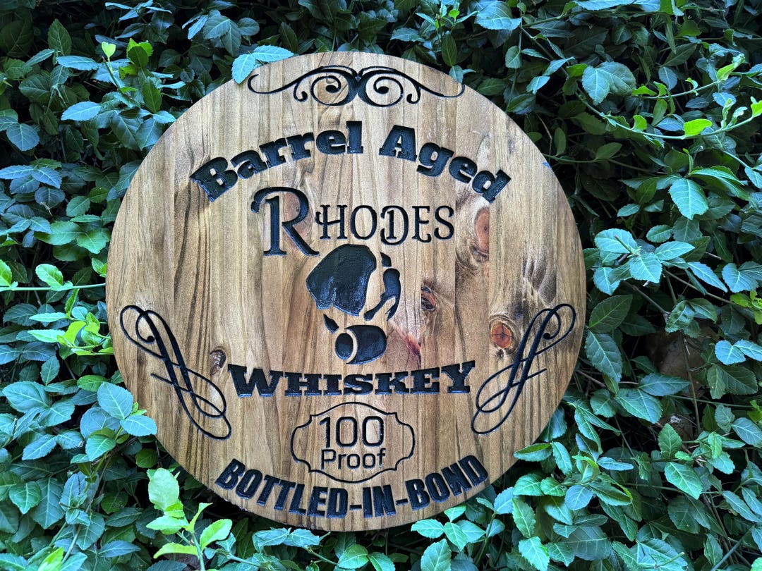 Custom Whiskey Barrel Style Sign Personalized Wood Sign Wooden Bar Sign ...