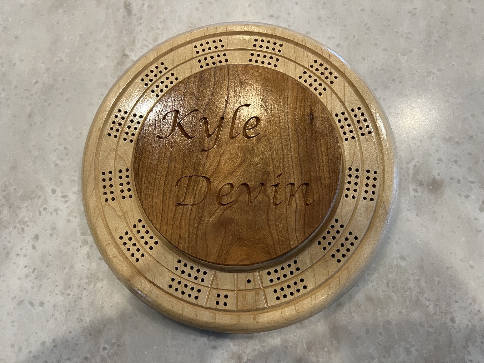 Cribbage Board Round Wood Slab Round Cribbage Boards