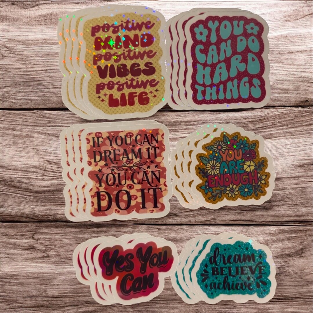 Inspirational Holographic Sticker Pack-motivational Quotes for Laptops ...