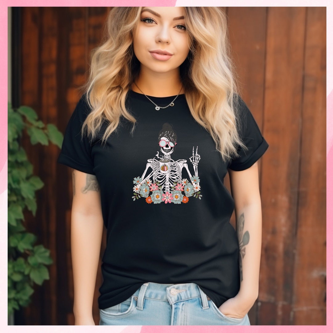 Peace Out Skeleton Coffee T-shirt Funny Drinking Skeleton Tee, funny ...