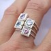 Set of 4 Birthstone Rings, Sterling Silver, Made to Order, Custom Ring ...