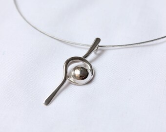 Line and Point Pendant II Sterling silver and copper | Etsy