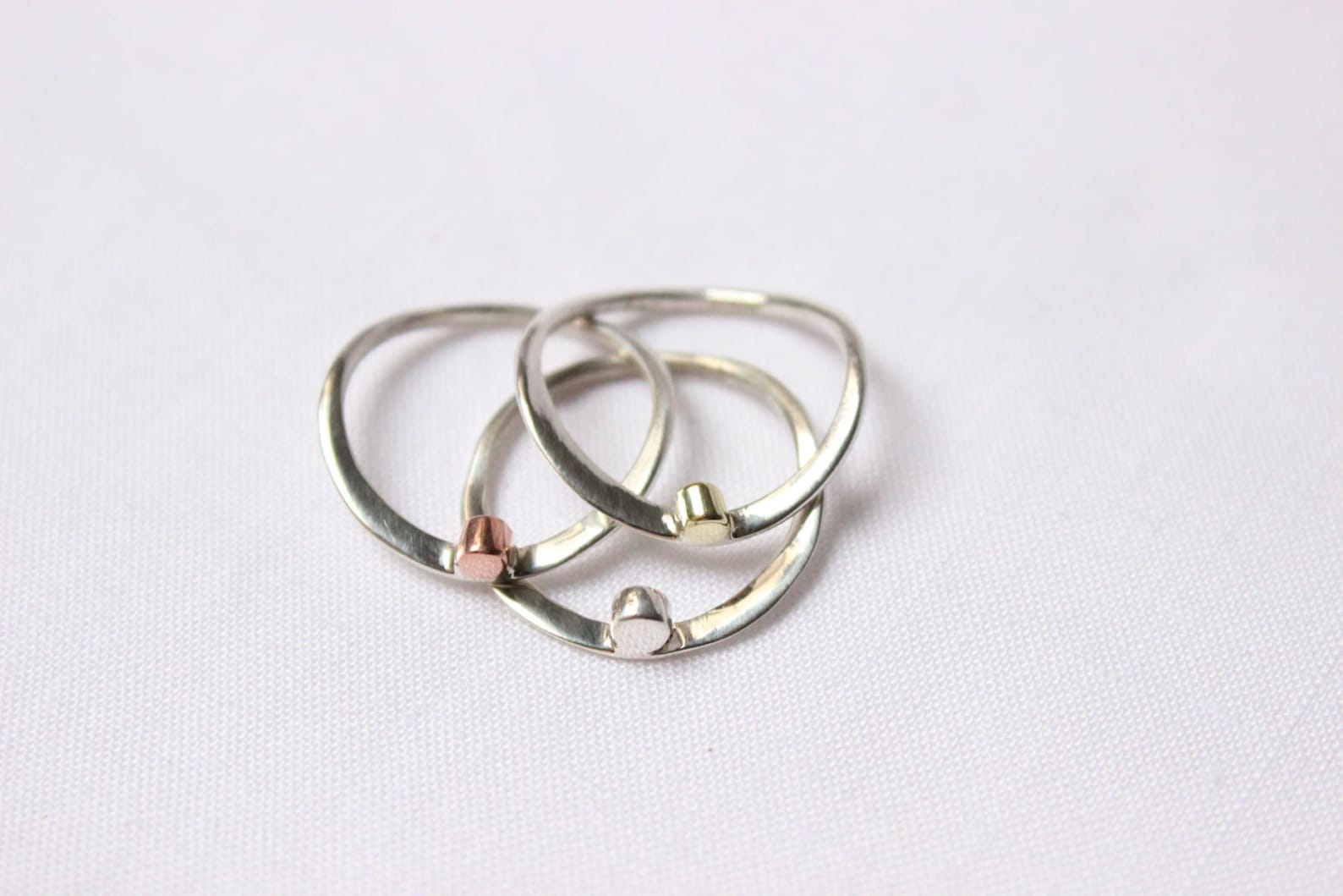 Sterling silver stacking rings Set of 3 Elegant casual | Etsy