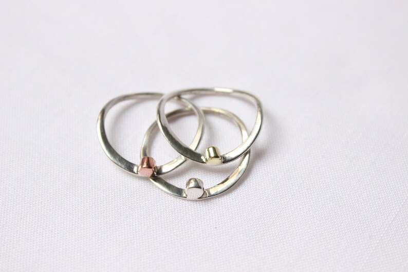 Sterling silver stacking rings Set of 3 Elegant casual | Etsy