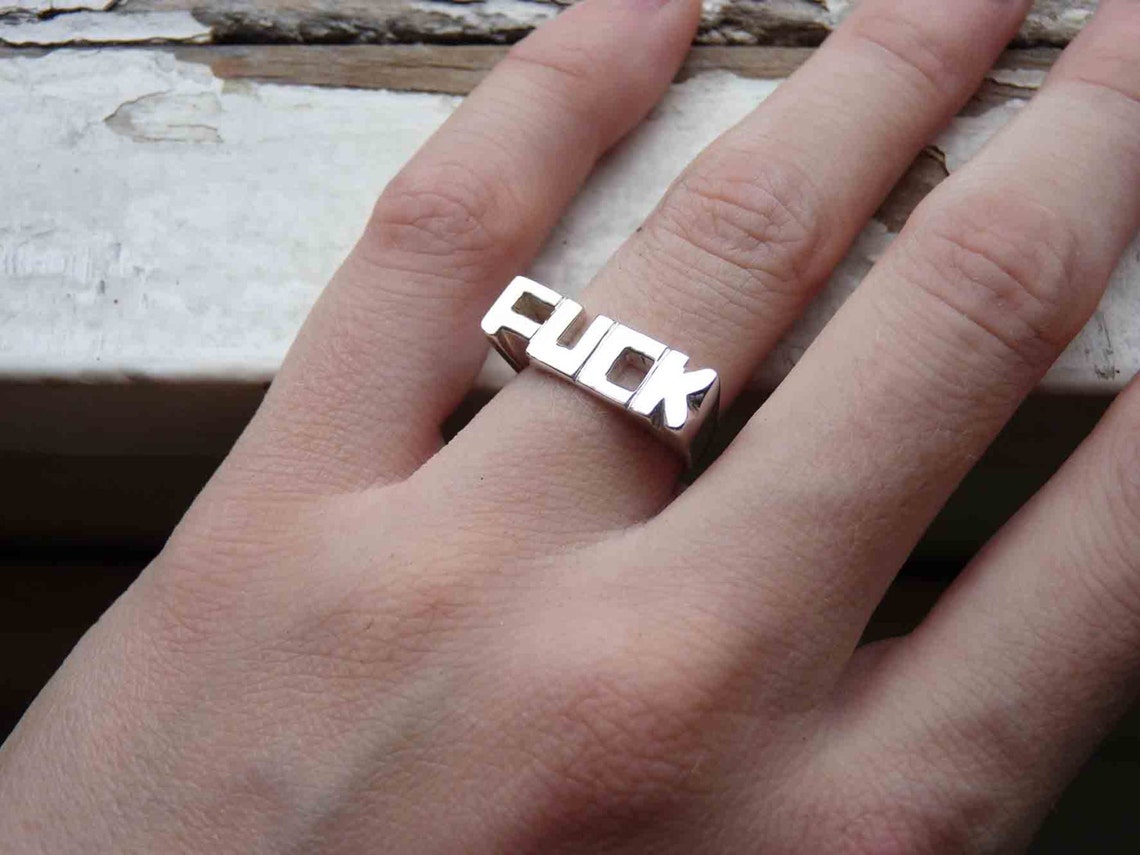 Word Signet Ring Sterling Silver Made to Order Personalized - Etsy