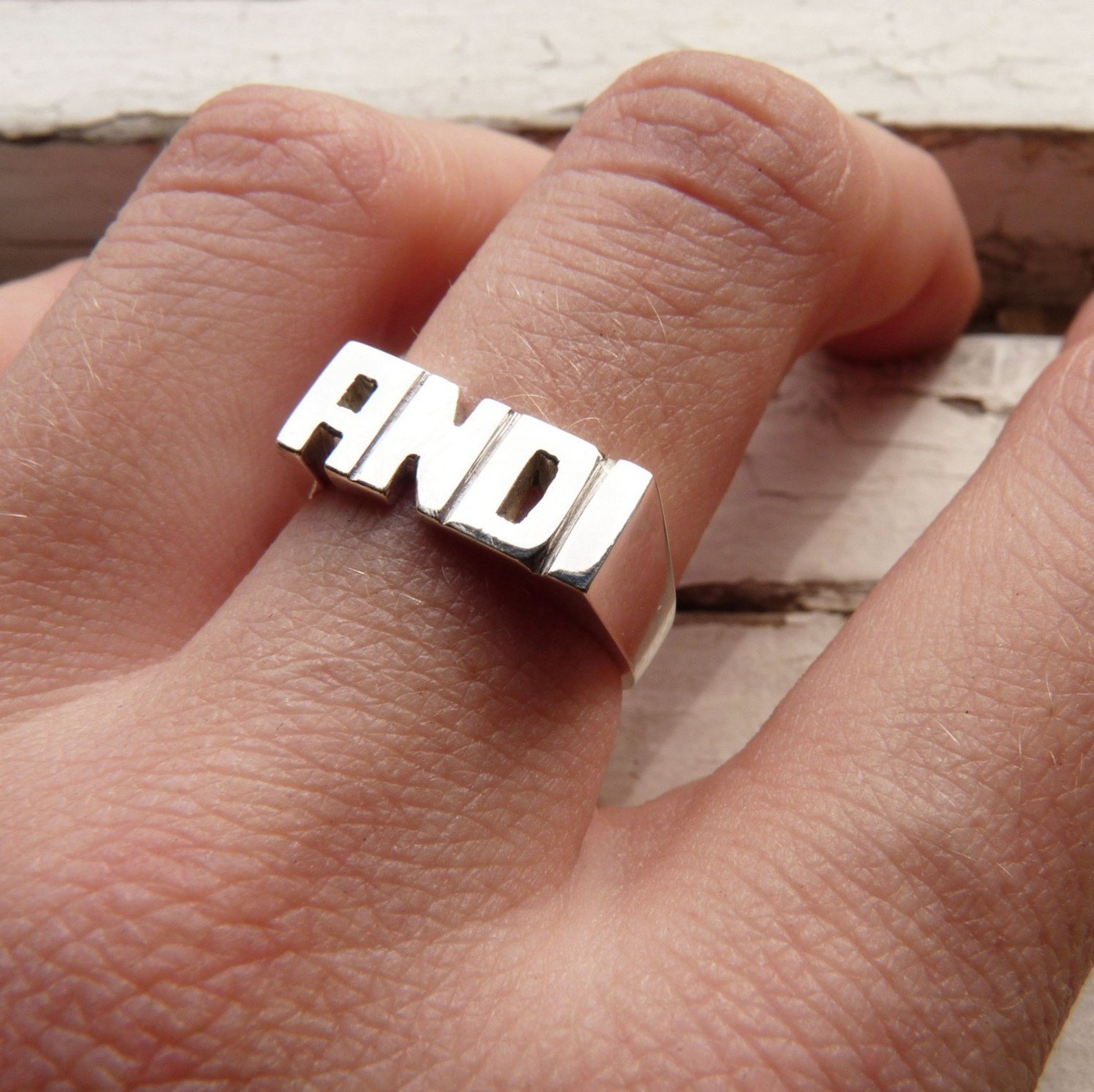 Word Signet Ring Sterling Silver Made to Order Personalized - Etsy