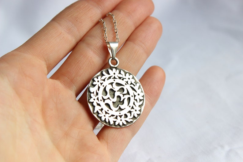 Bouquet Necklace Made in Sterling Silver Long Chain Necklace - Etsy