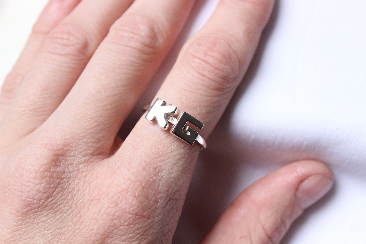 Personalized Initial Ring Alphabet Letter Sterling Silver | Etsy