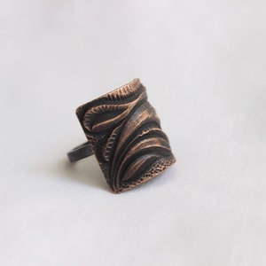 Ring Texture Made of Sterling Silver and Copper With Black - Etsy