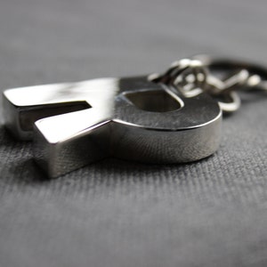 Letter Keychain Custom Made of Sterling Silver, Made to Order, Custom ...