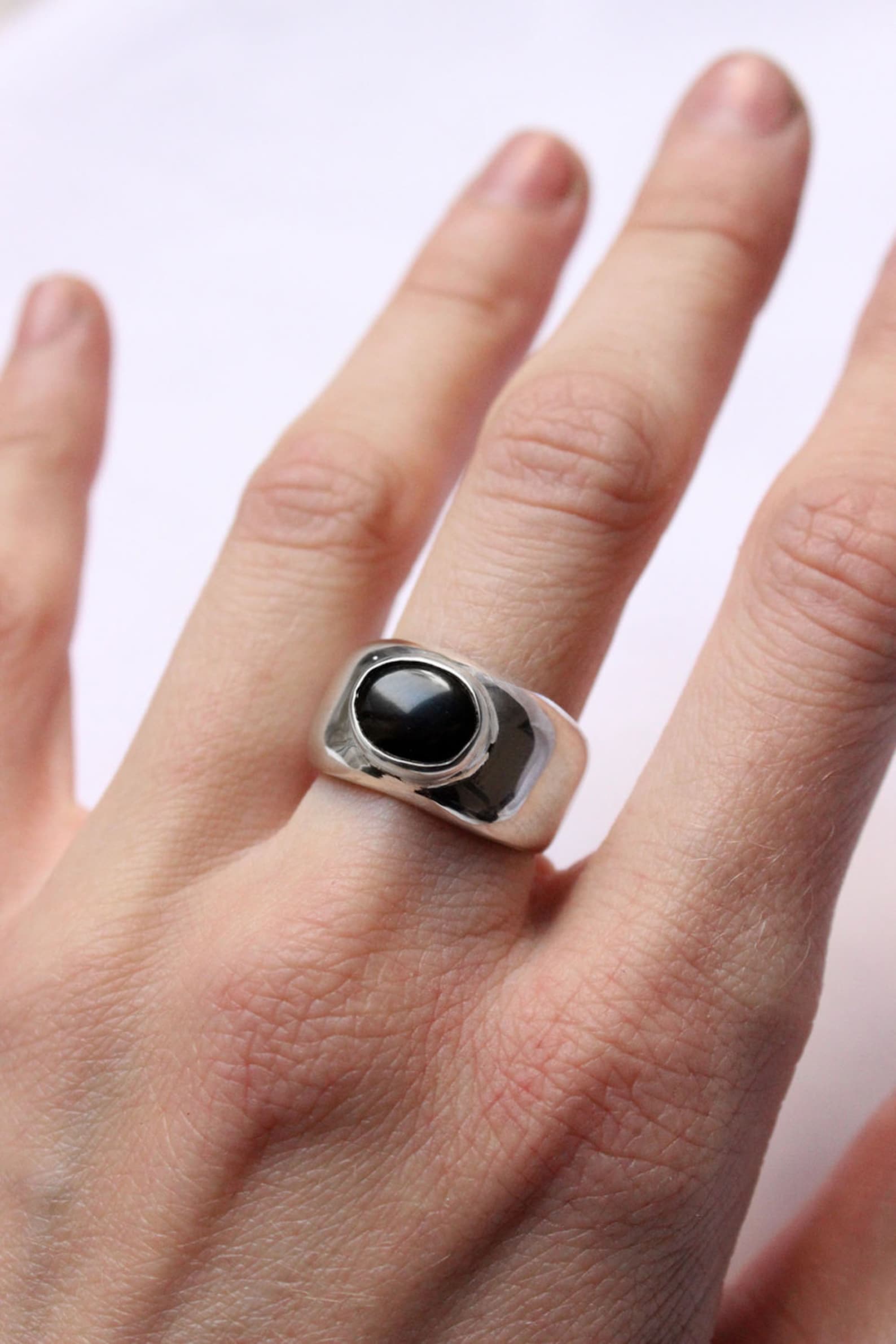 Onyx Ring Made of Sterling Silver is Made to Order in Your | Etsy